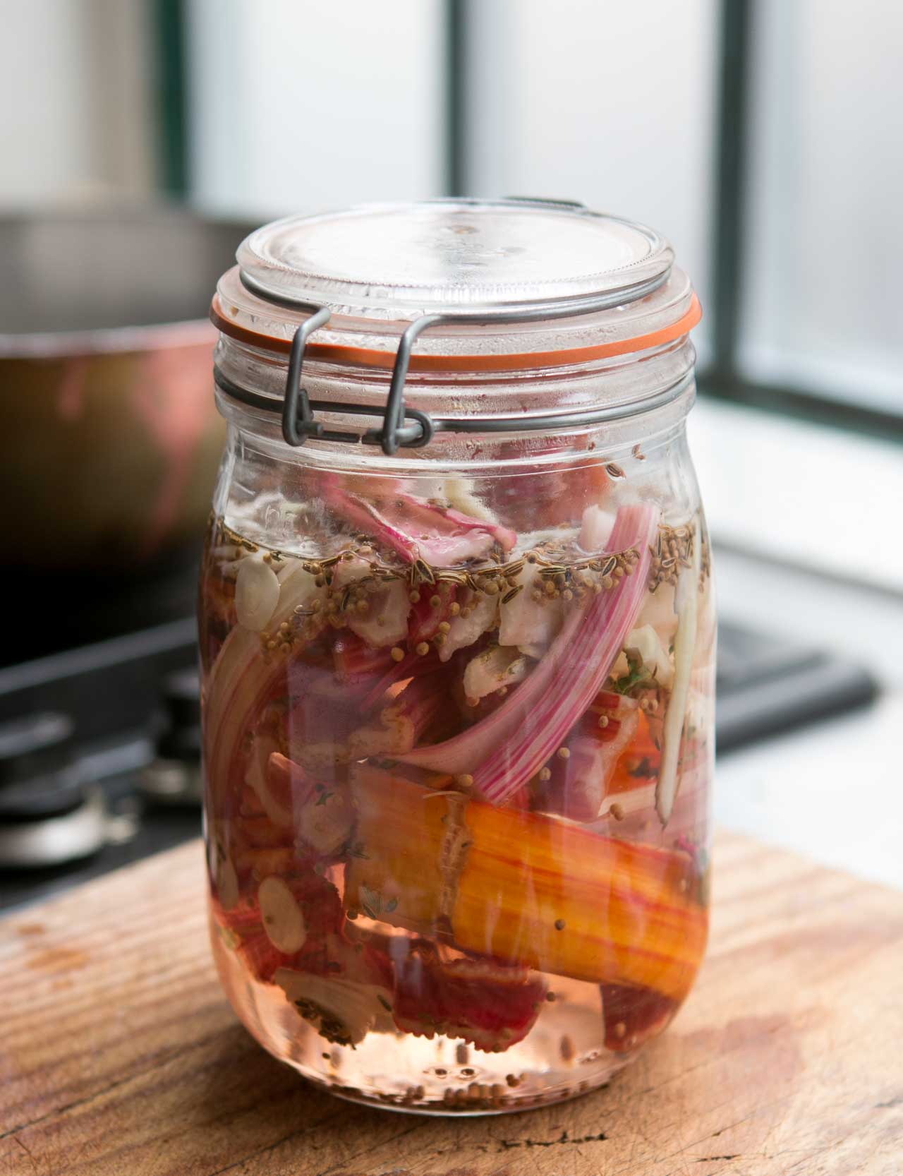 Pickled Chard Stems